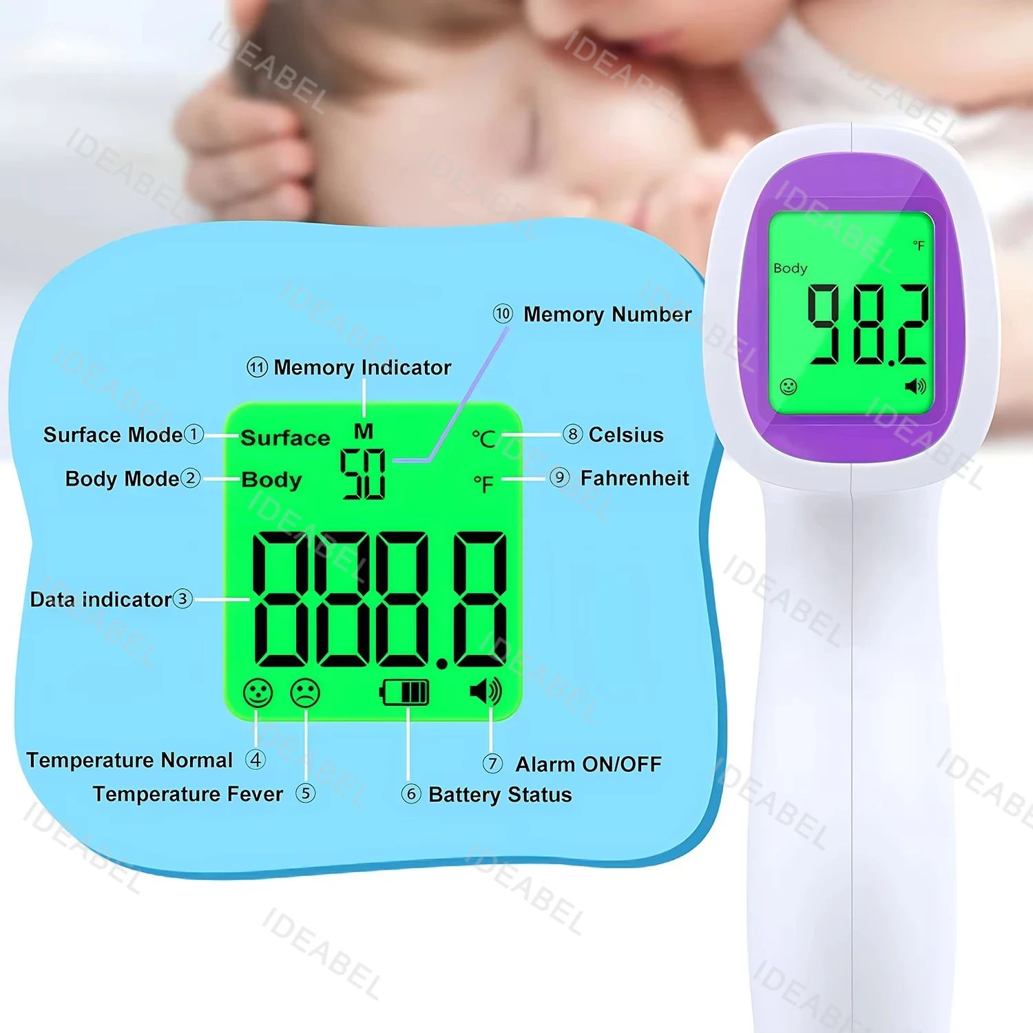 Rechargeable USB Forehead and Fingertip Oximeter Monitor for Blood ...