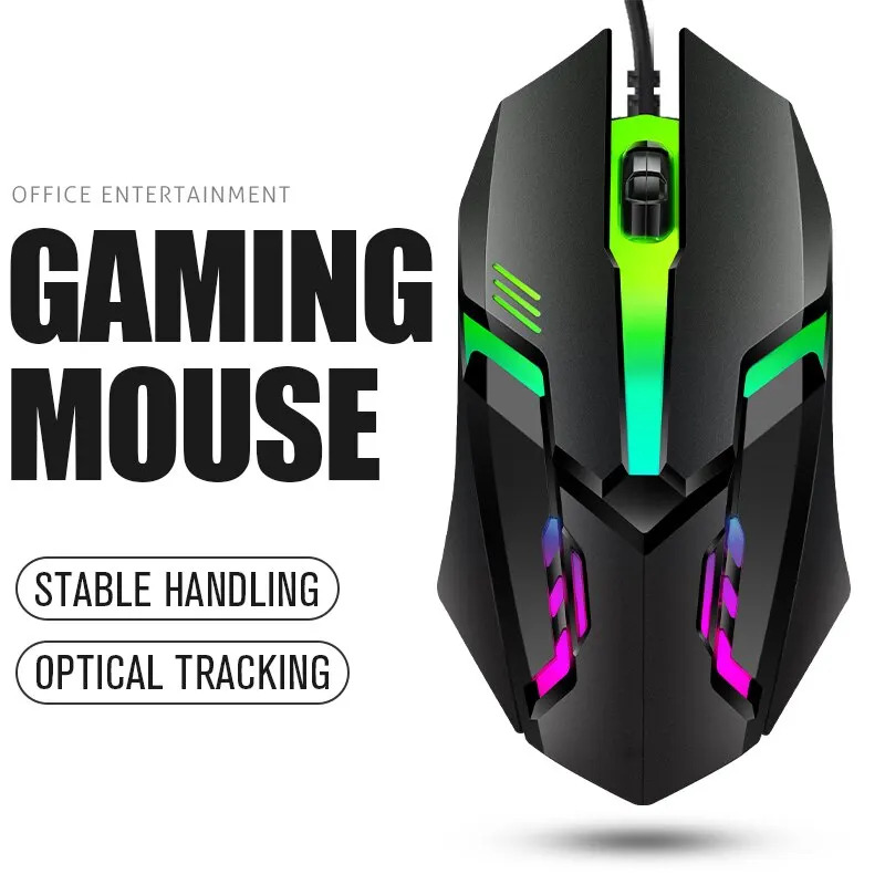 Wired Mouse for Laptop Desktop Optical 1200DPI LED Backlit Ergonomic ...