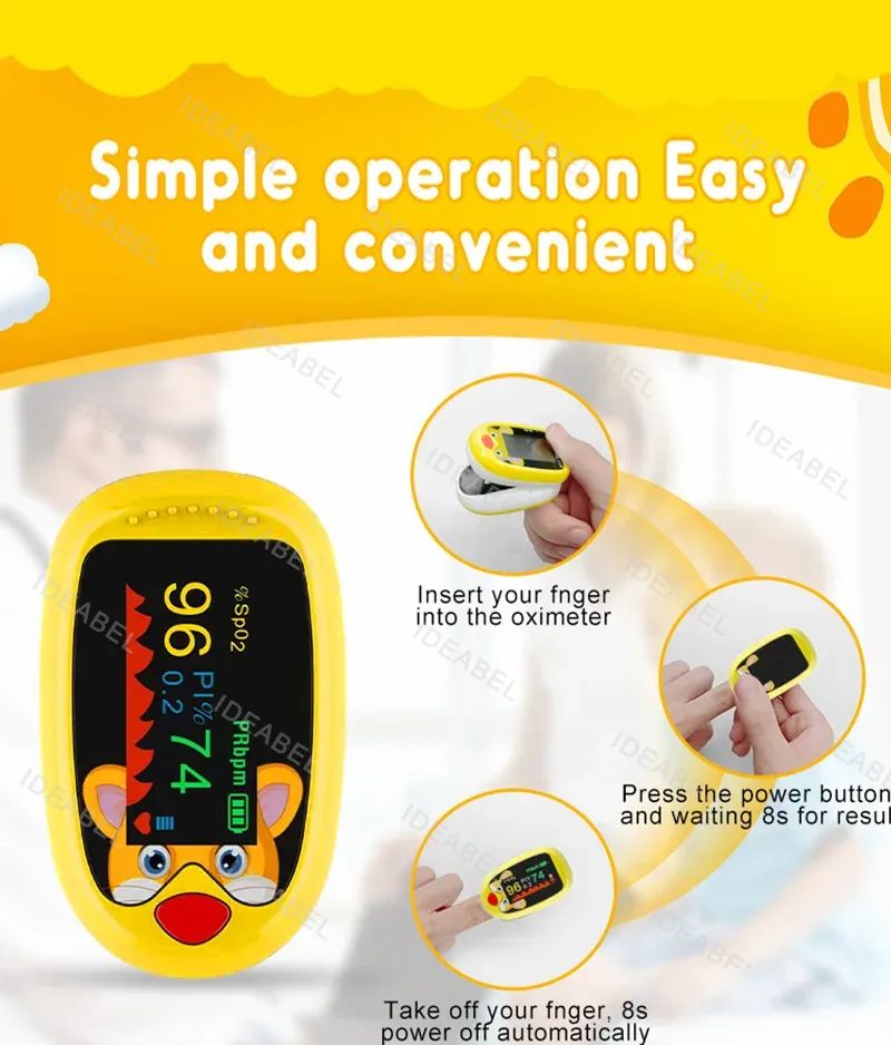 USB Rechargeable Pediatric Pulse Oximeter, OLED Digital Finger Blood ...