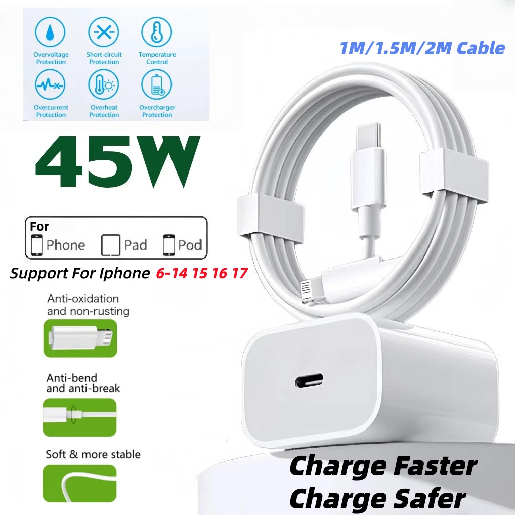 PD 45W Quick Charge Head Kit With Type C Fast Charging Cable Support ...