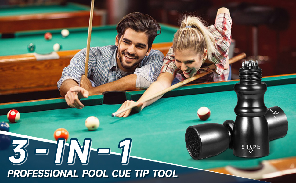 Billiard Snooker Bow Tie 3-in-1 Cue Tip Tool: Shaper, Sharpener, Tip ...