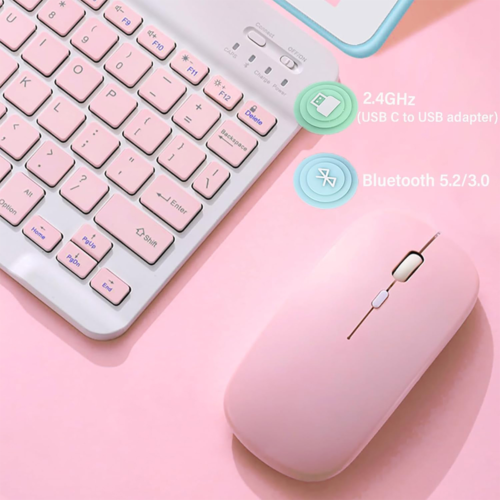 Bluetooth Mouse Wireless Dual-Mode Silent Rechargeable RGB Light Three ...