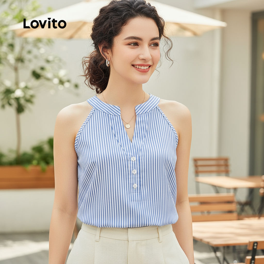 trendy6-Lovito Women Casual Plain Split Front Tank Top L129AD1473 ...