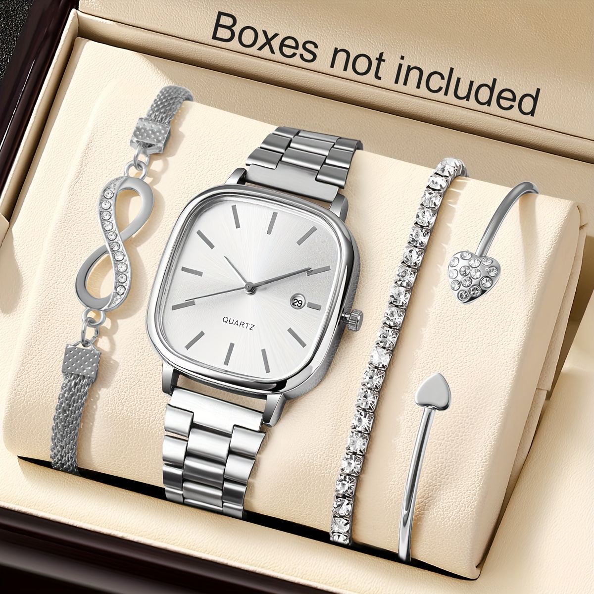 Fashion Square Women Quartz Watches Ladies Simple Alloy Strap Wristwatch With Diamond Bracelets ...