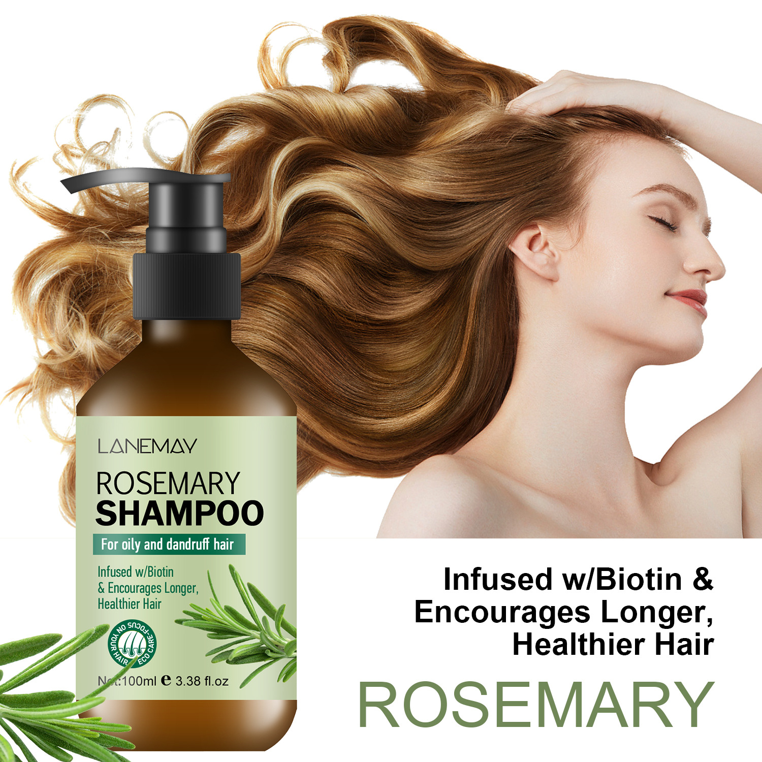Rosemary Shampoo for Oily Hair and Dandruff Removal Deep Scalp ...