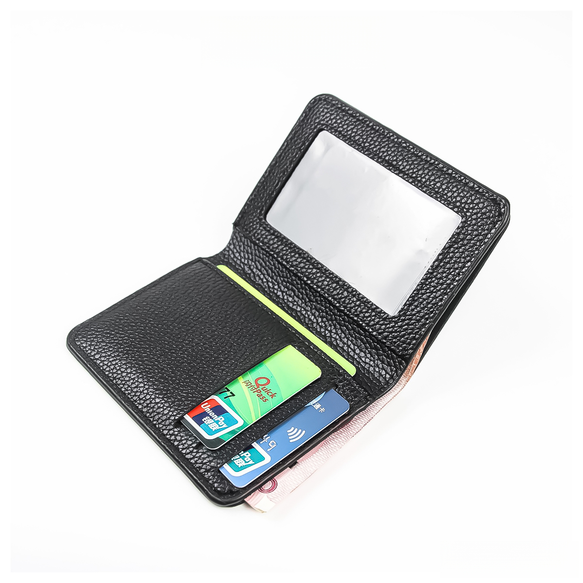Men's Slim Synthetic Leather Wallet - Compact Card Holder with ...