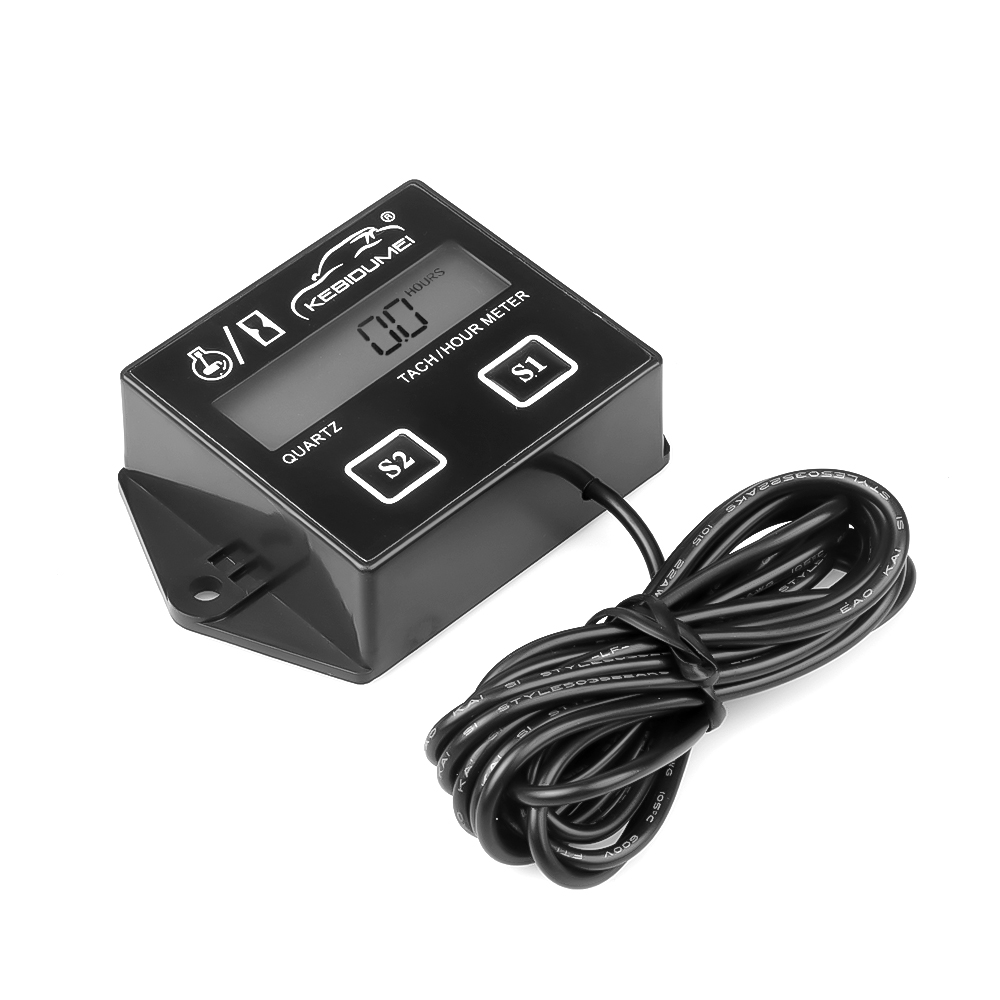Digital Engine Tach Hour Meter Waterproof Rpm Tachometer Gauge Lcd ...