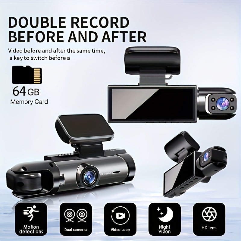 New Car Sensor Upgraded Dual-Channel Dash Cam 1080P Ultra-Clear IR ...