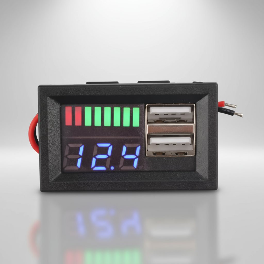 Dual USB 5V 2A Car Voltmeter Voltage Display 12V-24V 3S-7S Lithium ...