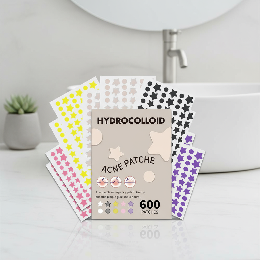 600PCS Facial Hydrocolloid Pimple Patches, Colorful Spot Stickers for ...