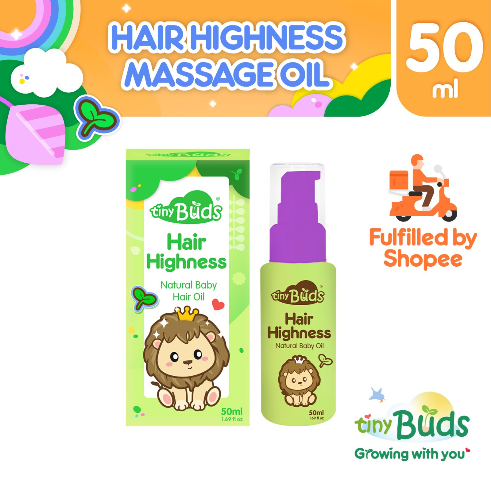 Tiny Buds Hair Highness Natural Baby Scalp Nourishing Oil 50ml | Shopee ...