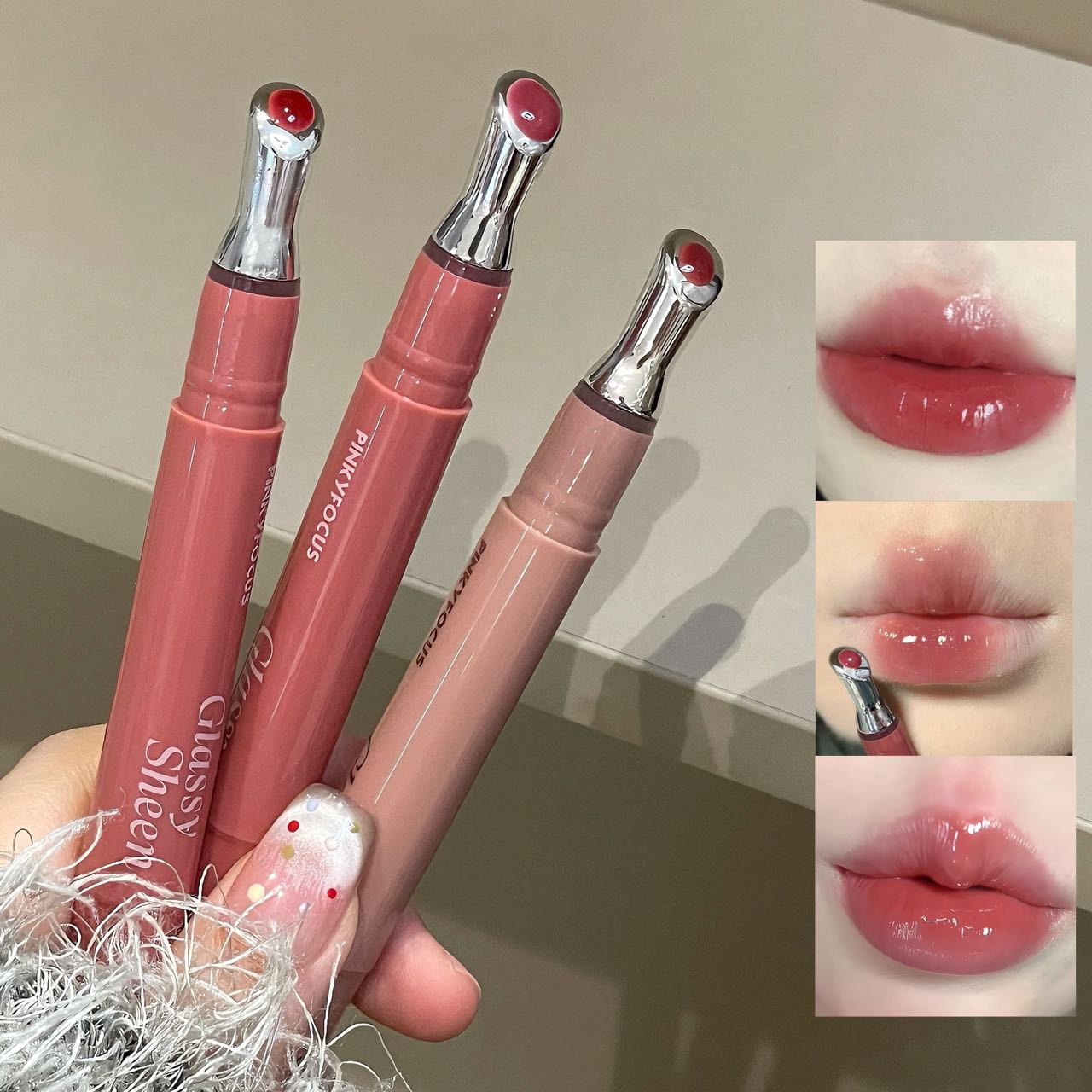 PINKYFOCUS Icy Lip Gloss - Long-Lasting Moisture, Non-Sticky, Fade ...
