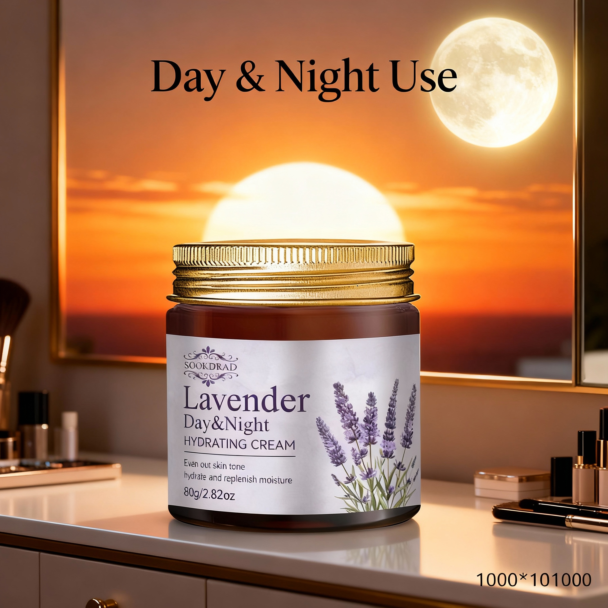 Lavender Day&Night Moisturizer,Natural Lavender Extract,Quick Hydrate ...