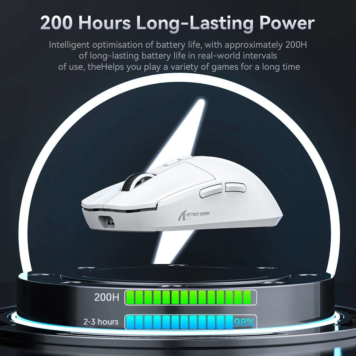 Attack Shark X6 Tri-Mode Ergonomic Gaming Mouse Adjustable DPI ...