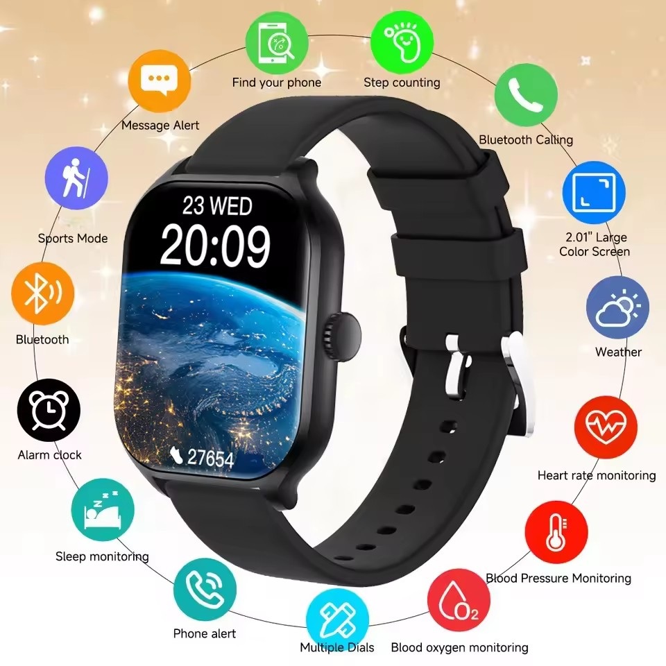 New Smart Watch 2025 ECG Monitor Health Monitor Remote Camera HD ...