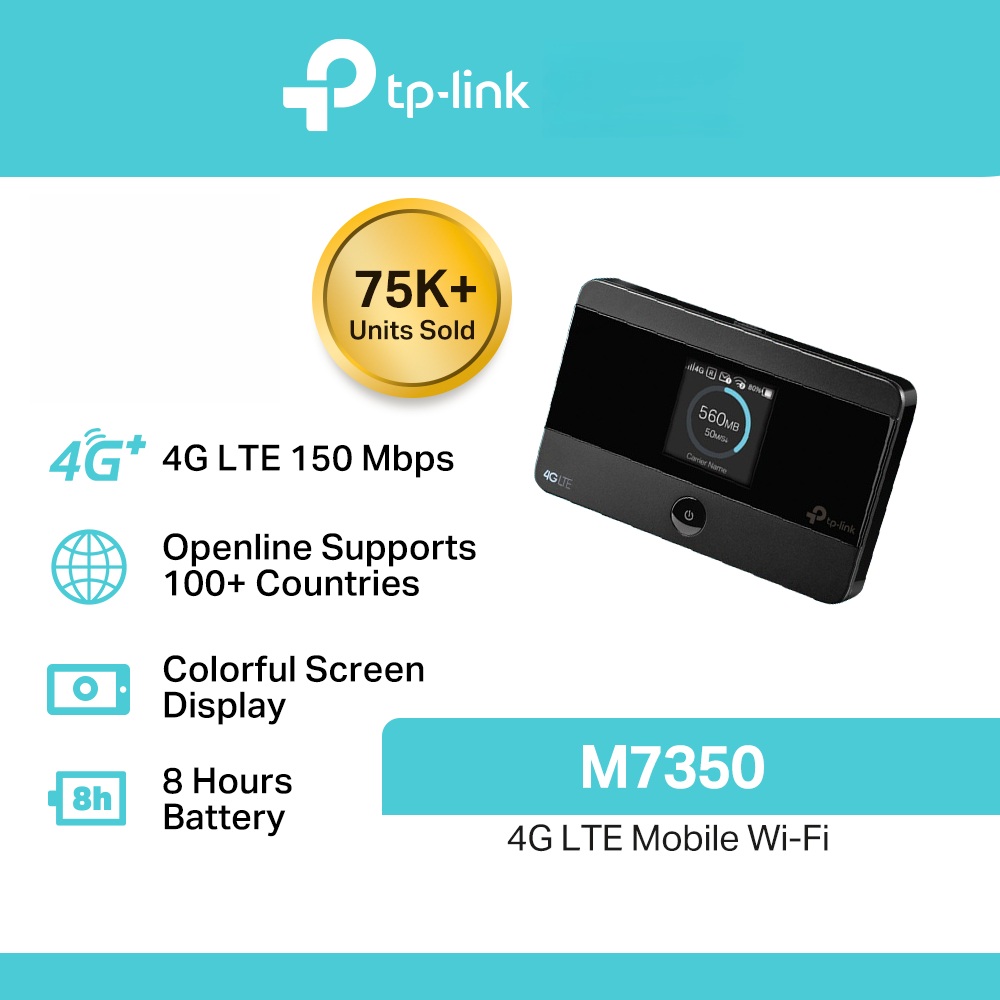 TP-Link M7350 4G LTE Pocket WiFi Openline All Network Mobile Hotspot ...
