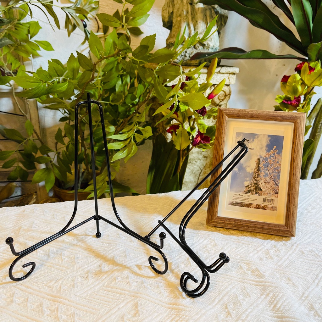 Iron Photo Frame Display Bracket Foldable Porcelain Tray Holders Clock ...