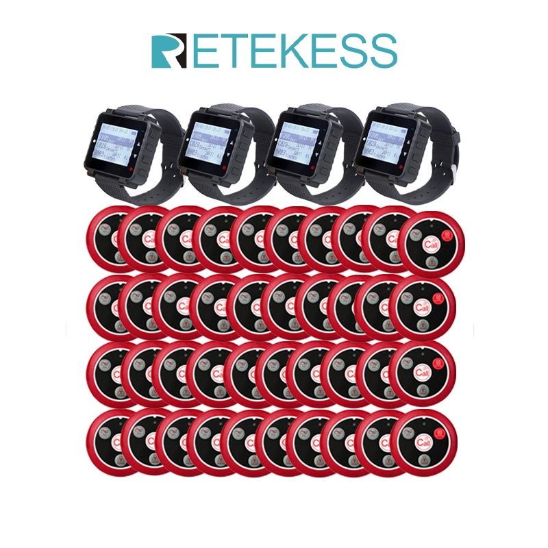 Retekess T128 Restaurant Wireless Pager System Watch Pager and T117 ...