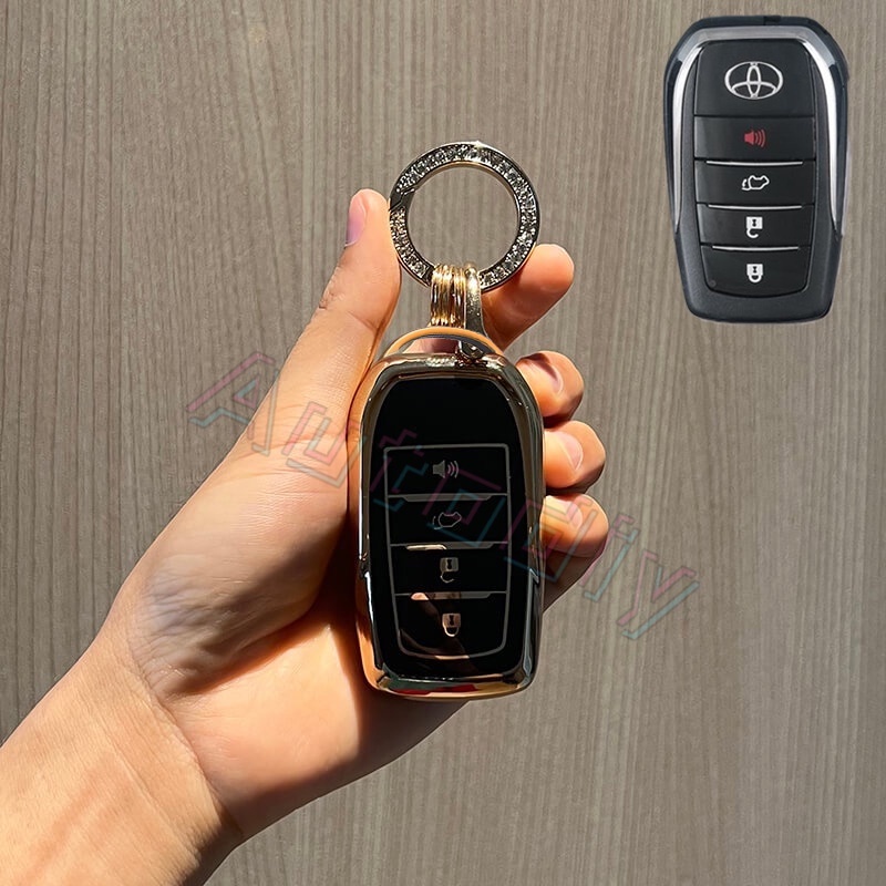 TPU Gold Edge 2024 2023 2022 New Toyota Smart Key Car Remote Key Cover ...