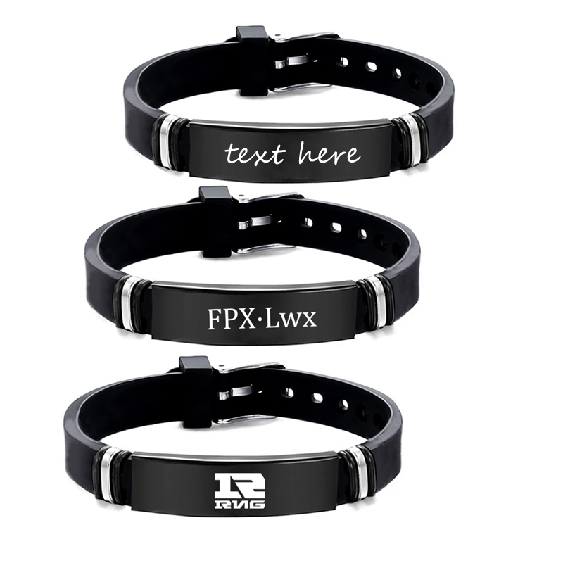 Custom Name Bracelet Personalized Text Silicone bracelets with ...