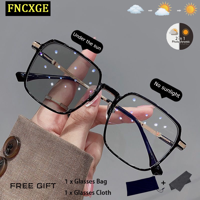 FNCXGE -0.5~-6.0 Myopia Optical Lenses Multicode, automatic color change under the sun, semi ...