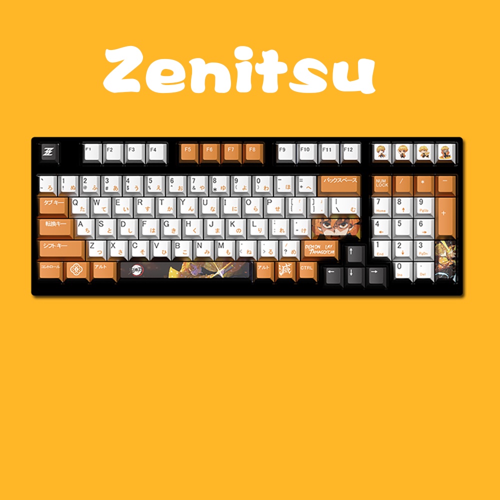 Demon Slayer Zenitsu keycaps PBT material cherry profile Five-sided Dye ...