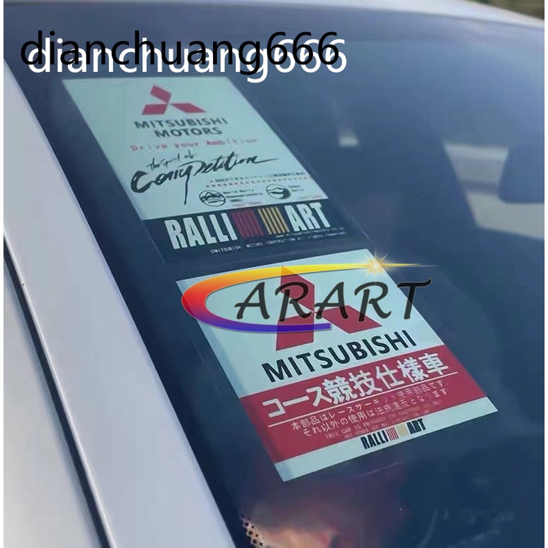 Ralliart Automobile Front and rear windshield Electrostatic Stickers ...
