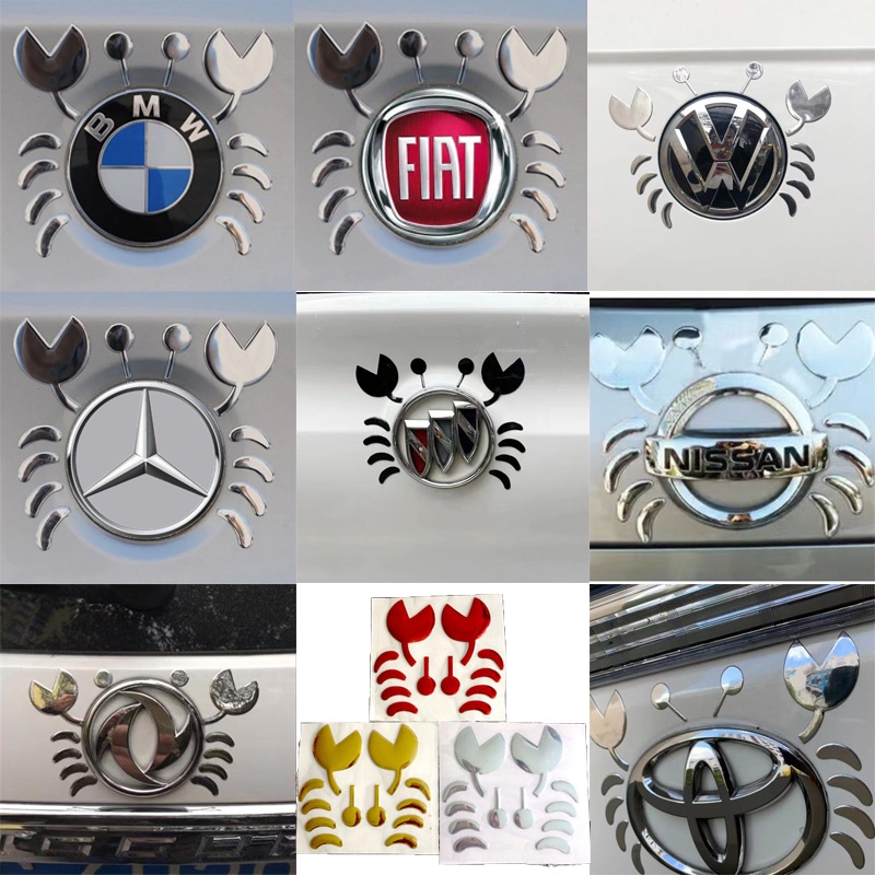 Car logo decoration sticker crab personality stickers modified auto car ...