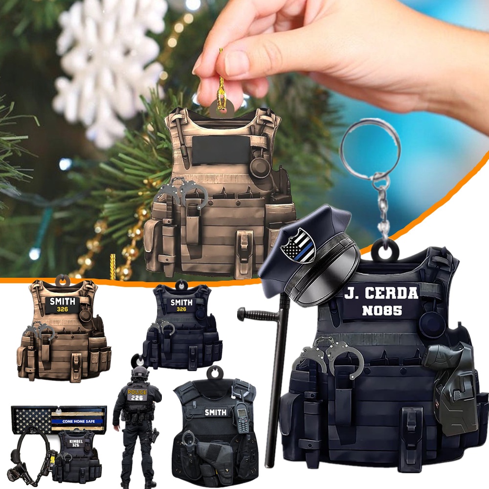 New Police Key Chain Funny Keychain Ornament Acrylic Graphic Creative ...