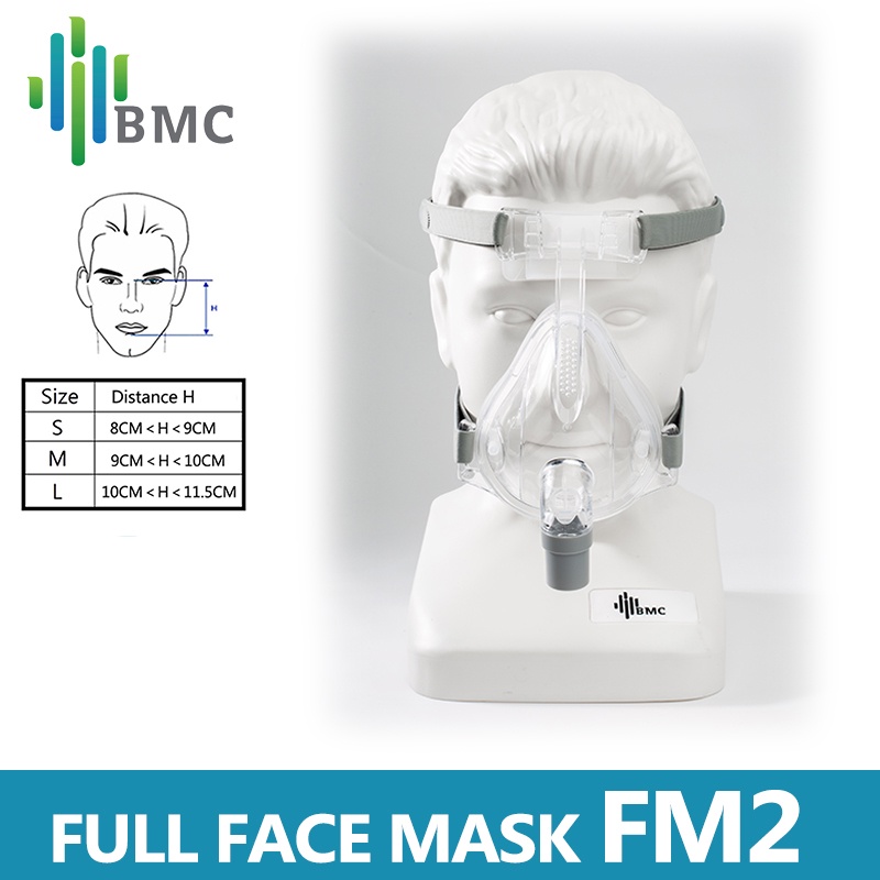 BMC FM2 CPAP Full Face Mask M Size Auto CPAP BiPAP Mask With Free ...