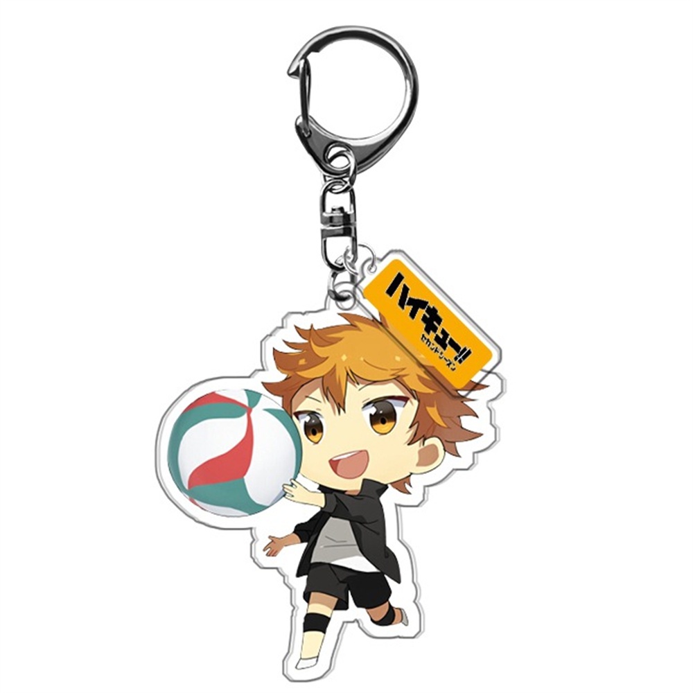 Cartoon Volleyball boy Keychain Anime Acrylic Haikyuu Hinata Shoyo ...