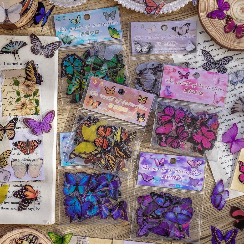 ENWEI 40 Pcs [Butterfly Garden Series] Vintage Journal Stickers ...