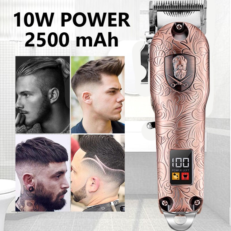 Kemei KM-3705 Barber Electric Hair Clipper Professional Full Metal Hair ...