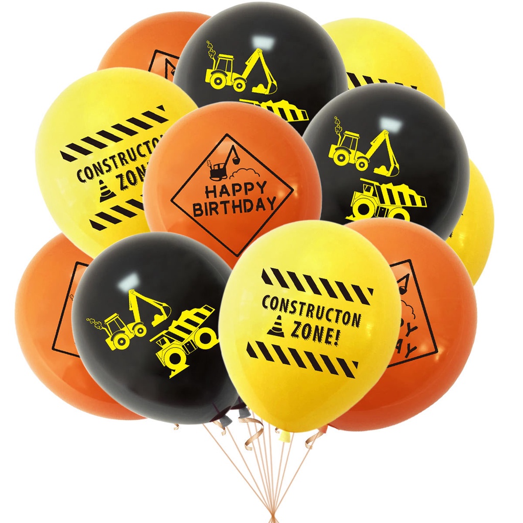 12pcs 15pcs 12inch Construction Latex Balloons Engineering Vehicle ...