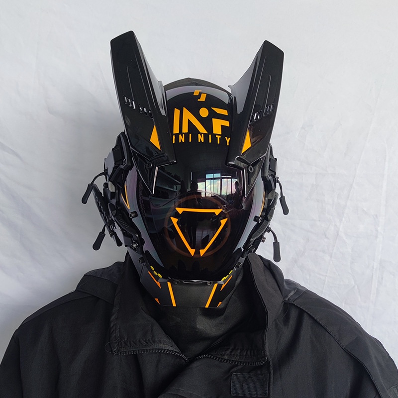 Cyberpunk LED Mask cosplay Mask Technology Helmet Party Mask Black ...