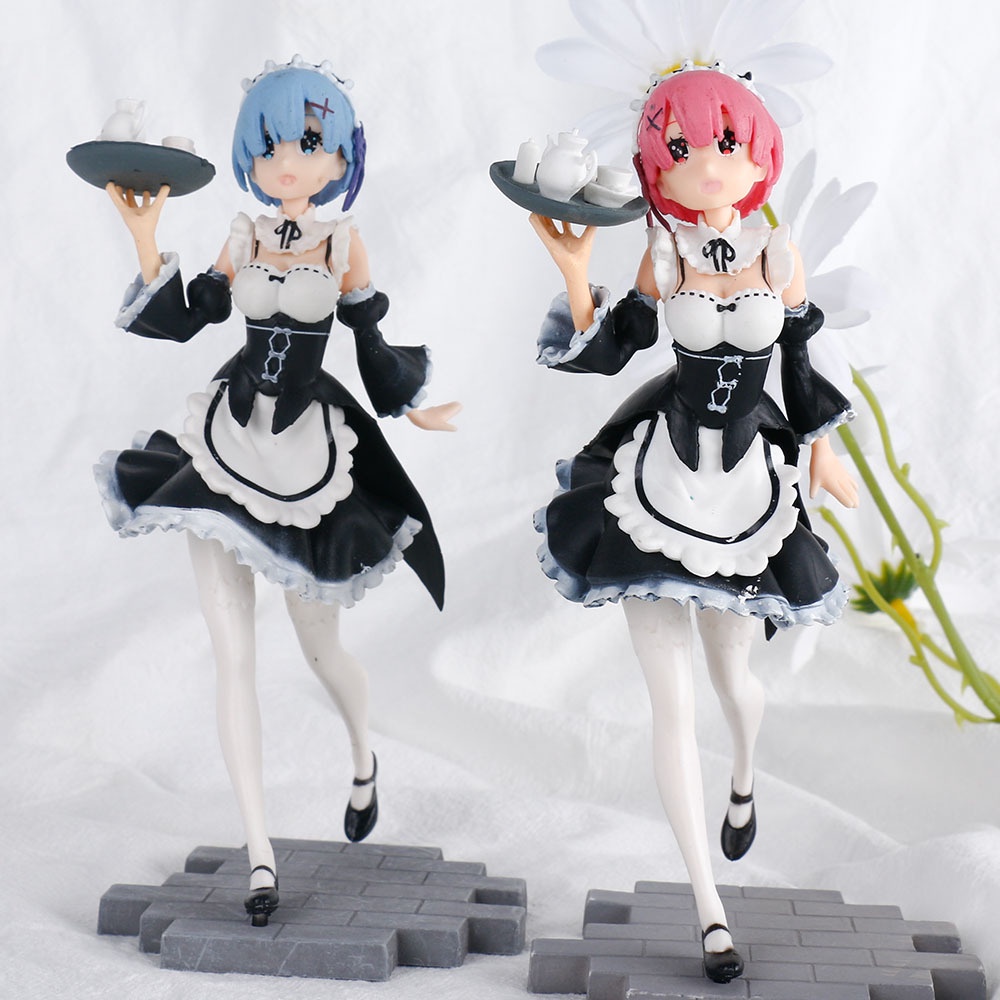 17.5cm Anime Re:Life in A Different World From Zero Ram Rem Apron Maid ...