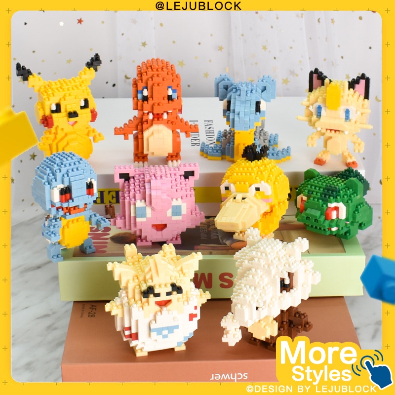 【LEJUBLOCK】Pokemon building blocks Pikachu nano block Snorlax Jigsaw ...