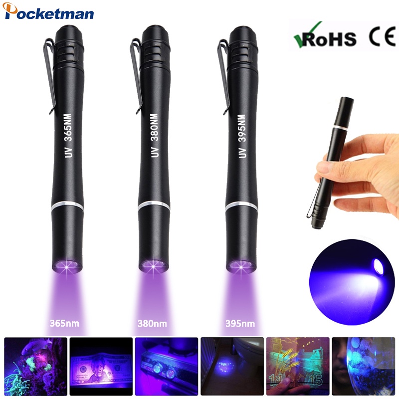UV Flashlight LED 395nm Ultraviolet Flashlight Pen Blacklight ...