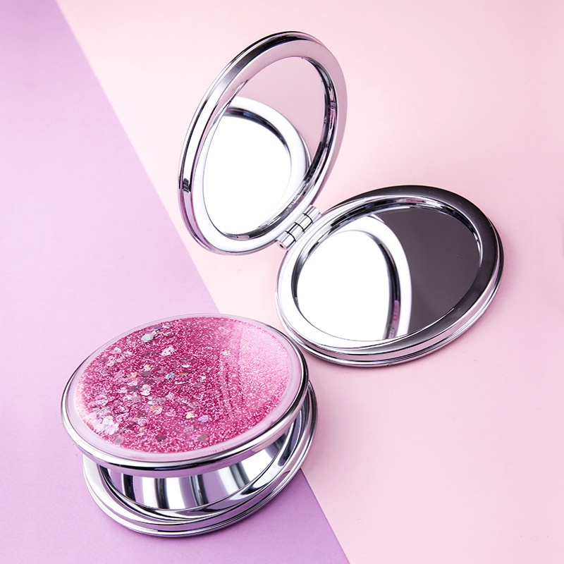Mini Pocket Mirror Hd Portable Mirror Flowing Sand Cosmetic Mirror ...