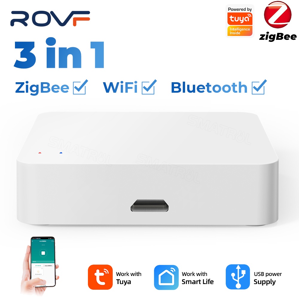 ROVF Tuya Multi-Mode Gateway Zigbee Bluetooth Mesh Wireless Bridge Hub ...