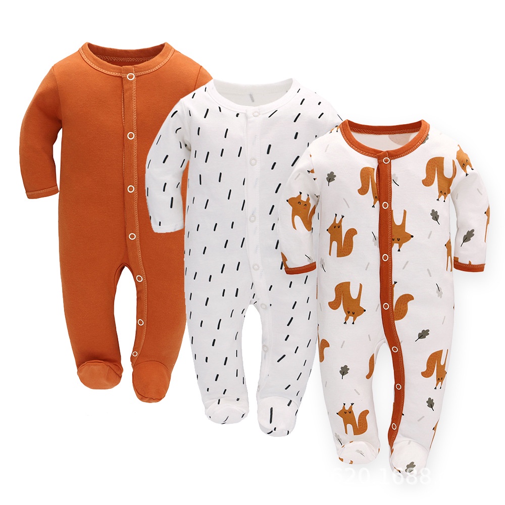 Newborn Baby Footed One-Piece Romper Jumpsuit Cotton Baby Clothes Play ...