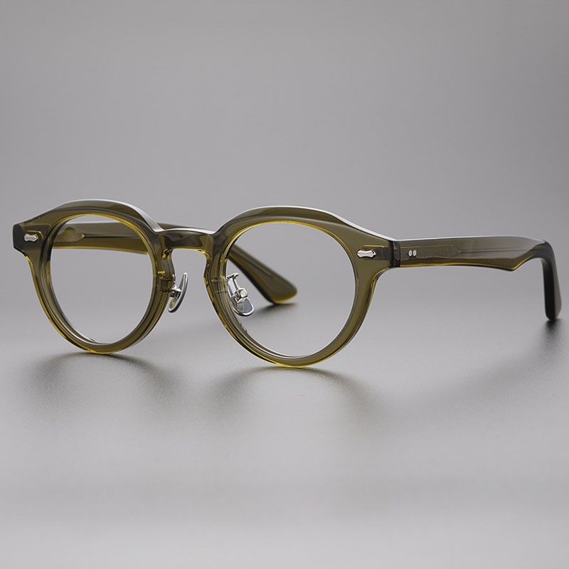 Japanese Glasses Frame Vintage Handmade Plate Eyeglass Frame Male Round ...