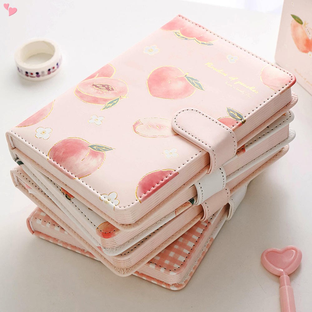 A5 Notebooks Cute Peach Design Diary Planner For Girl Student Kawaii ...