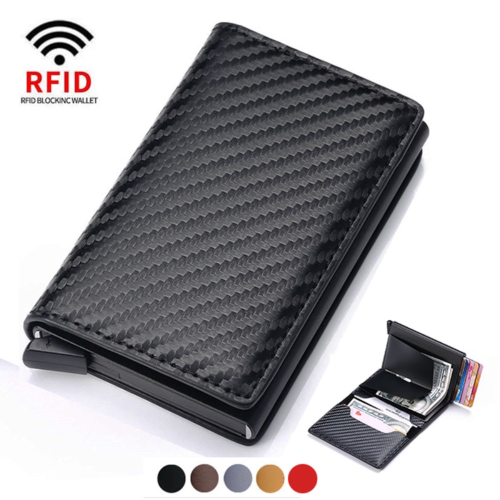 ID Credit Bank Card Holder Wallet Luxury Brand Men Anti Rfid Blocking ...