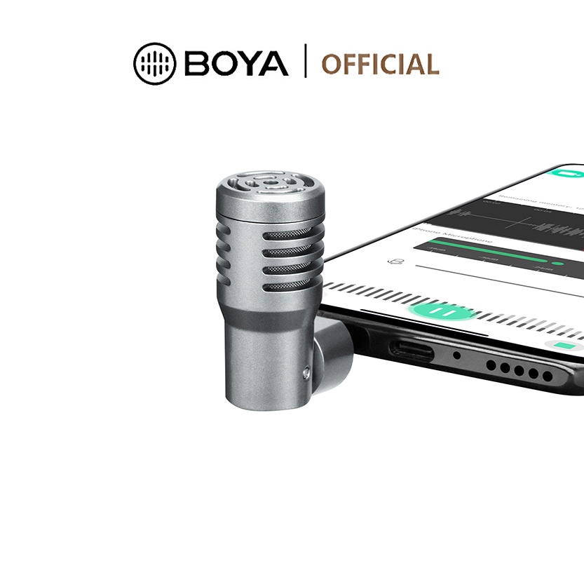 BOYA BY-P4 Mini Condenser Microphone 3.5mm TRRS Vlogging Mic for Phone ...