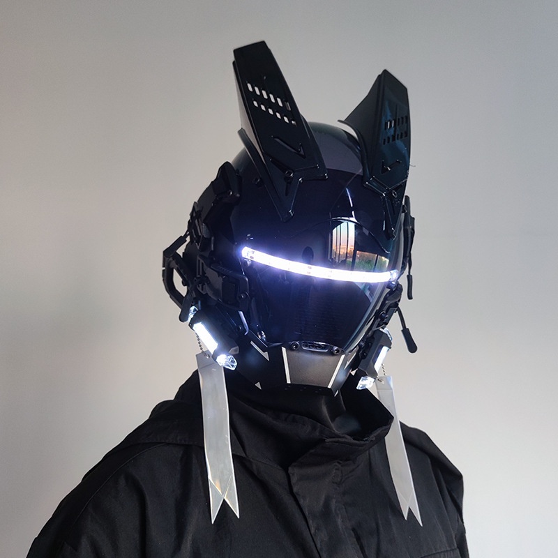 Cyberpunk LED Mask cosplay Mask Technology Helmet Party Mask Black ...