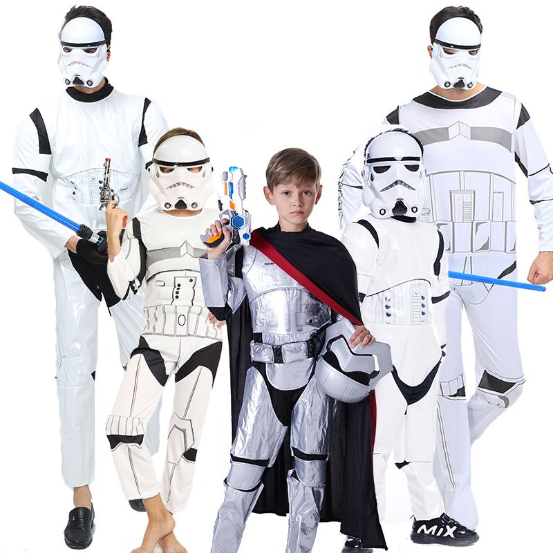 Halloween Cos Adult/Kids Star Wars White Soldier Warrior Show Costume ...
