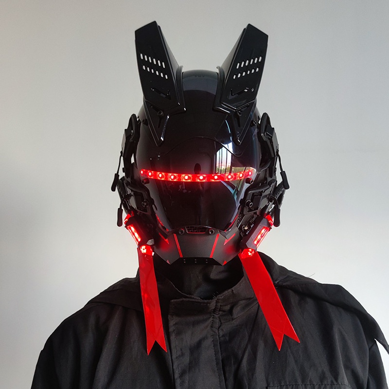 Cyberpunk LED Mask cosplay Mask Technology Helmet Party Mask Black ...