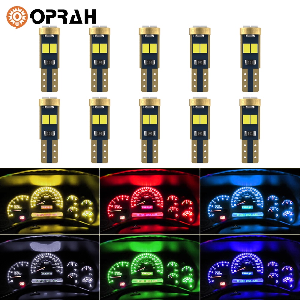 ((10PCS) T5 Super Bright LED Bulb W3W Car Interior Light 2016 6smd ...