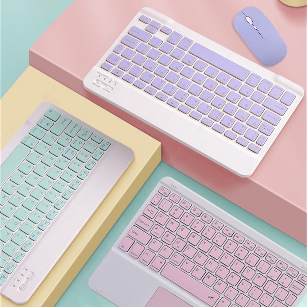 2in1 Macaroon Color Mini Portable Wireless Bluetooth Keyboard and Mouse ...